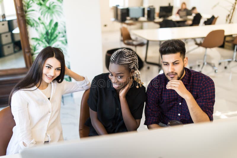 Group of International University Students Having Fun Studying in ...