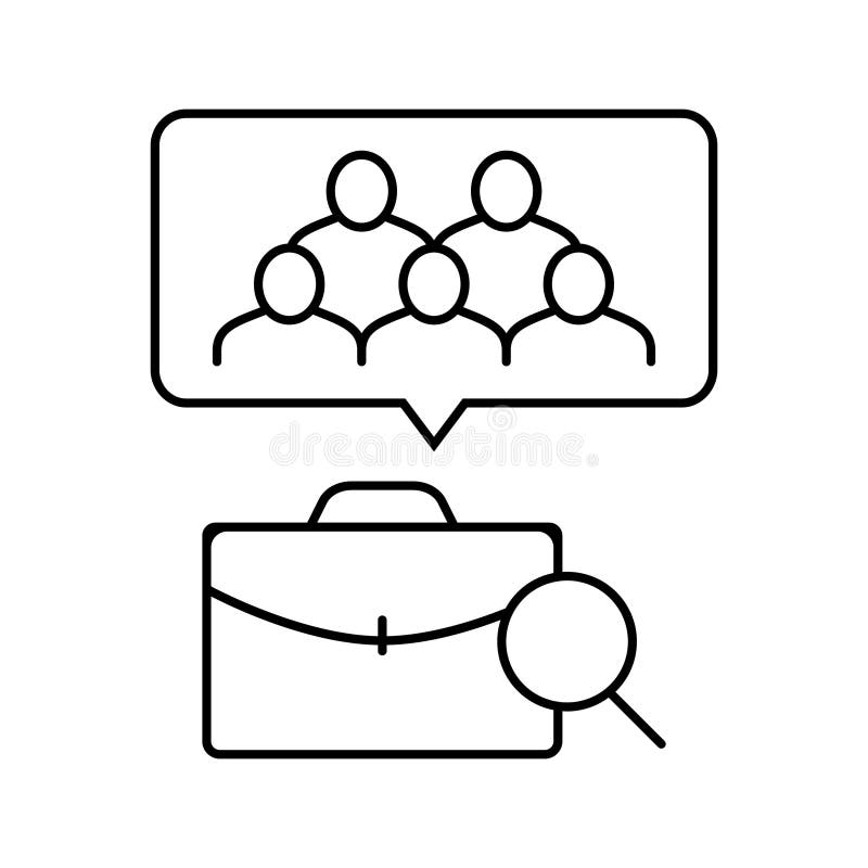 Group Interview Interview Job Line Icon Vector Illustration Stock ...