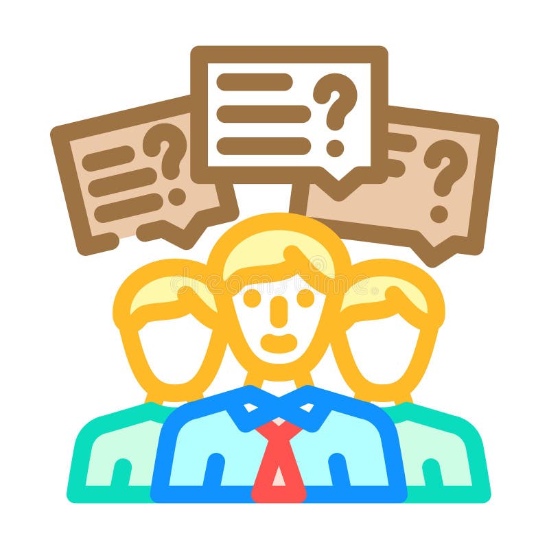 Group Interview Interview Job Color Icon Vector Illustration Stock ...