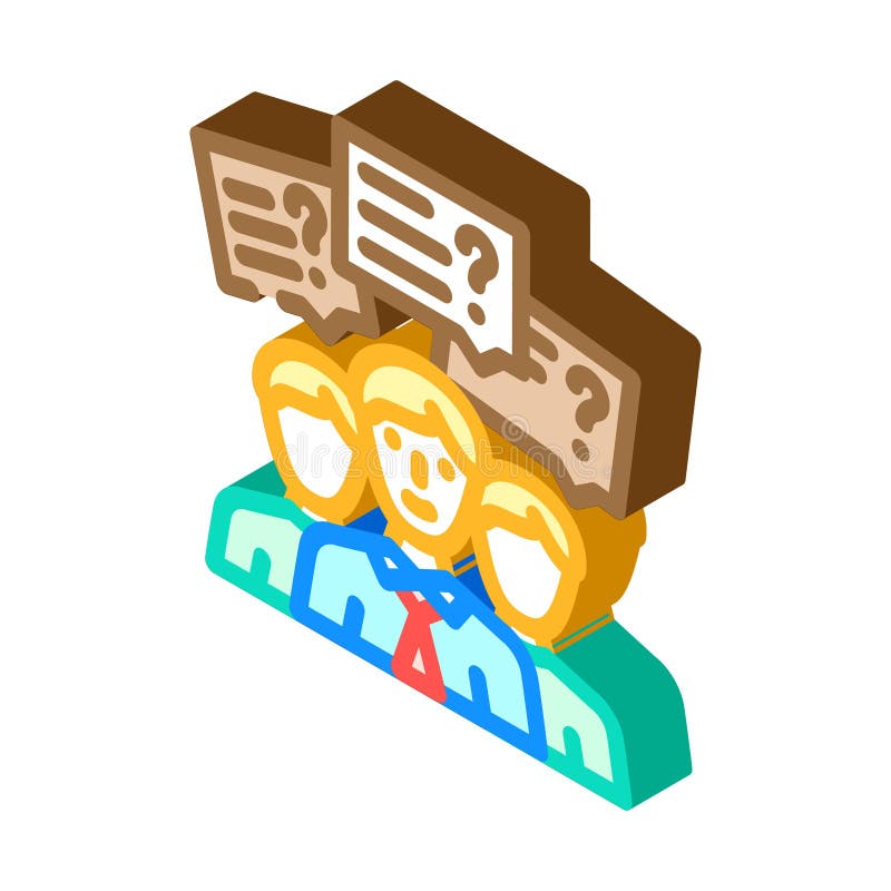 Group Interview Interview Job Isometric Icon Vector Illustration Stock ...