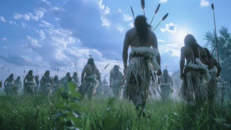 A Group of Iroquois Warriors Perform a Traditional War Dance Their ...