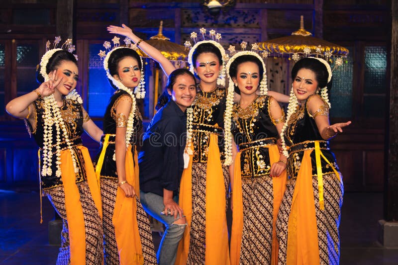A Javanese Dancer Taking Pictures with Fans on Stage Stock Image ...