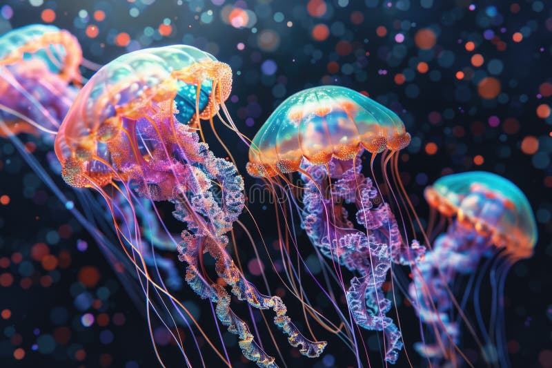 A Group of Jellyfish Floating in Water. Suitable for Marine Life ...