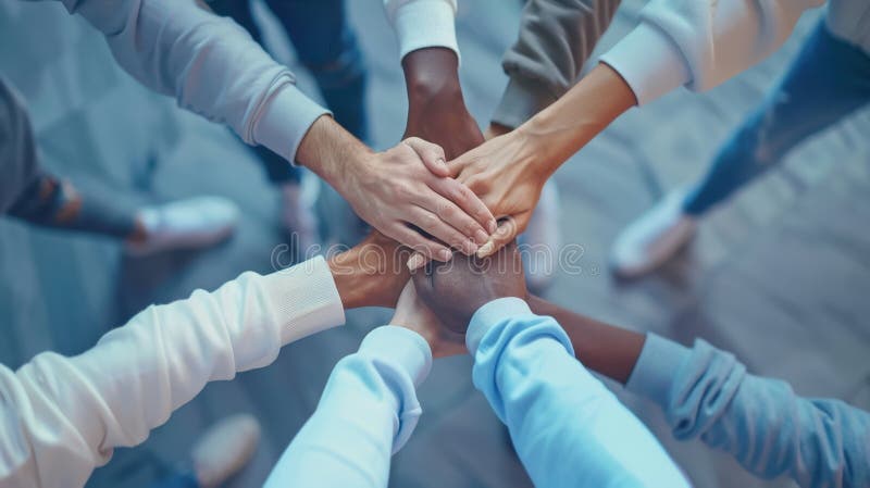 The Group of Joined Hands.AI Generated Image Stock Image - Image of ...