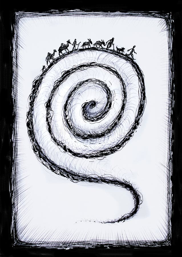 Drawing of Nomadic African People in Traditional Outfits and Colours ...