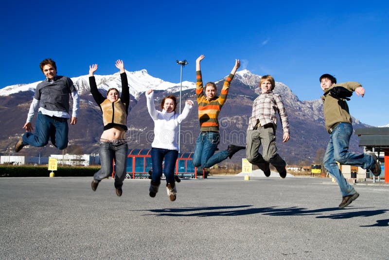 Group of jumping people stock photo. Image of sport, jump - 4415144