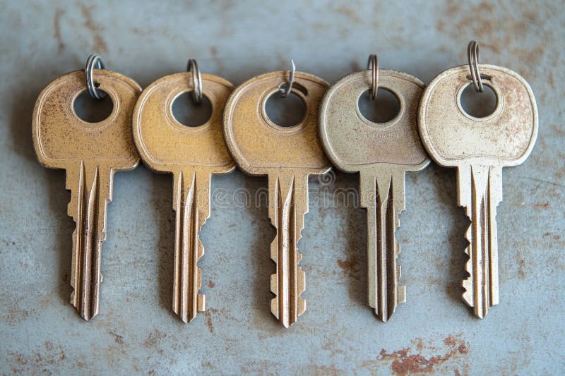 A Group of Keys Lying on a Desk Stock Photo - Image of organization ...