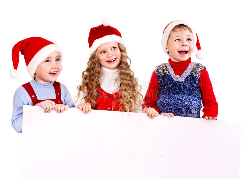 Group kids with banner . stock image. Image of isolated - 22220669