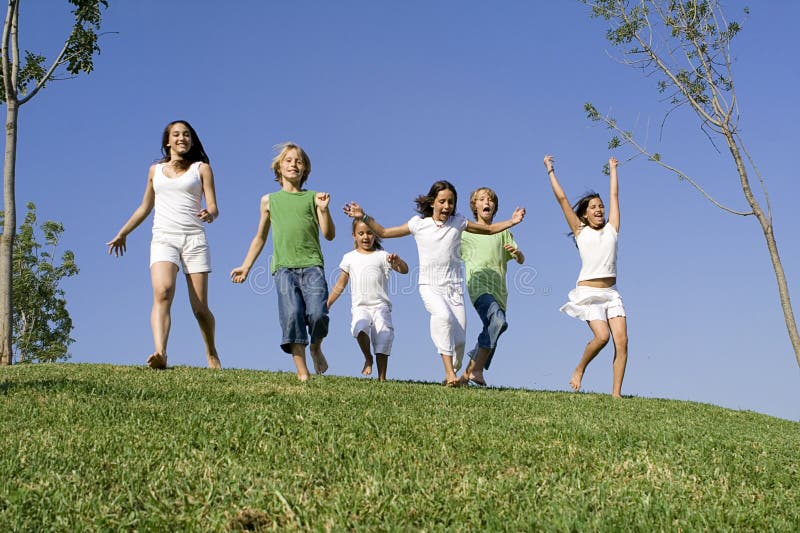 Group Kids Children Running Stock Image - Image of girls, sport: 5855523