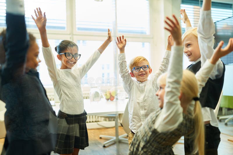 Group of Kids in Circle at Exercise for Team Development Stock Photo ...