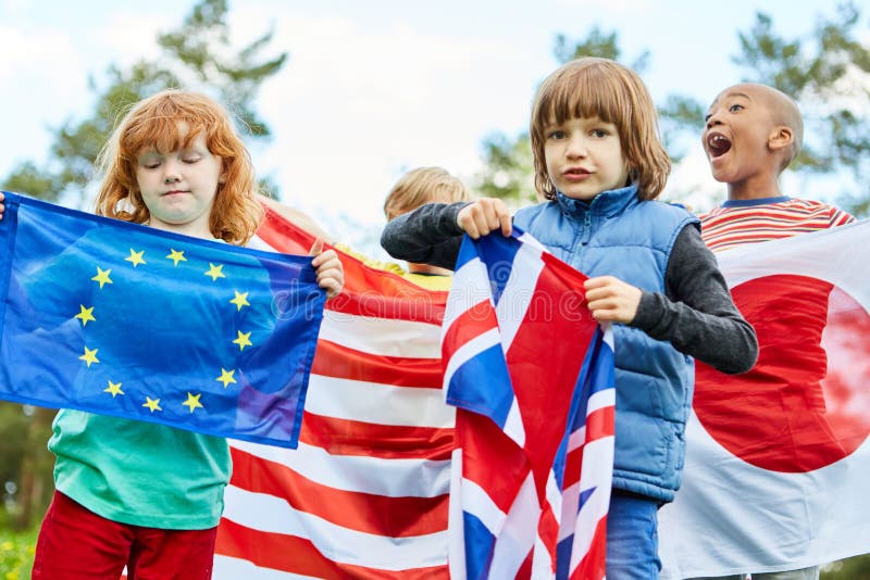 Children with National Flags As a Symbol of Diversity Stock Photo ...