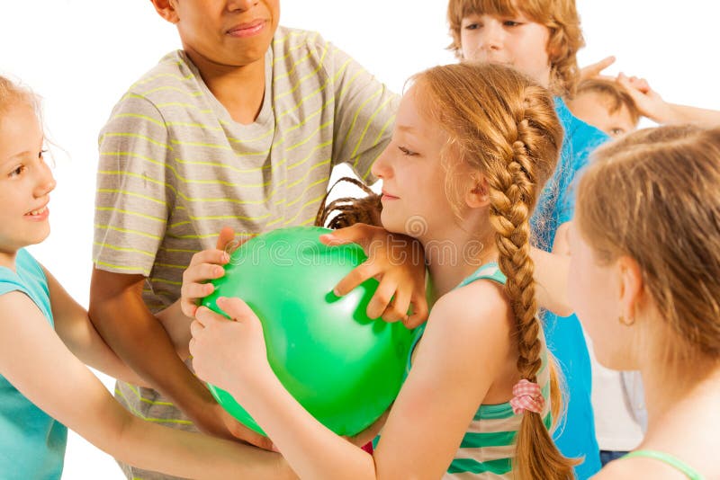 Group of Kids Fighting Over the Ball Stock Image - Image of compete ...