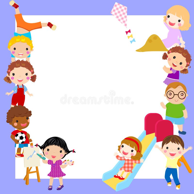 Kids and frame stock vector. Illustration of happy, friend - 18520681