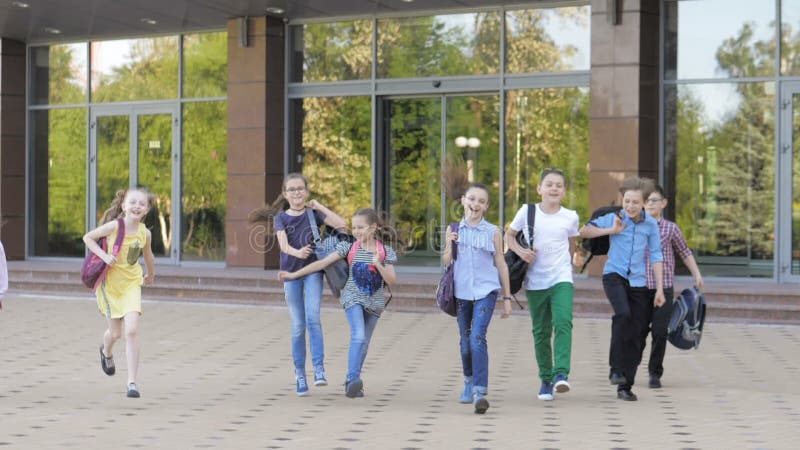 Group of Kids Going Back from School Together Stock Footage - Video of ...