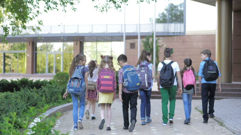 Group of Kids Going Back from School Together Stock Footage - Video of ...
