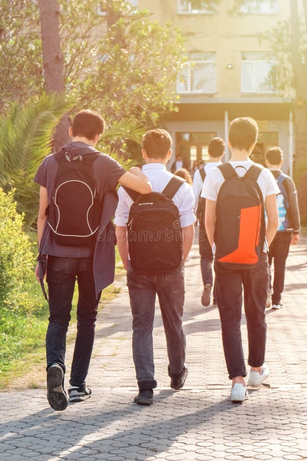 Group of Kids Going To School Together, Back To School Editorial Stock ...