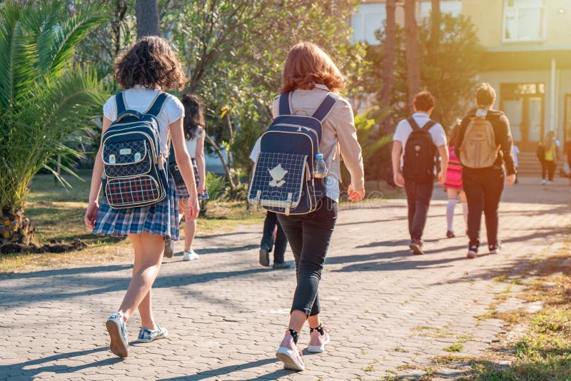 Group of Kids Going To School Together, Back To School Editorial Photo ...
