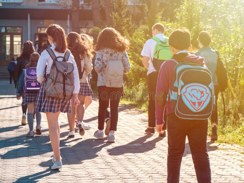 Group of Kids Going To School Together, Back To School Editorial Stock ...