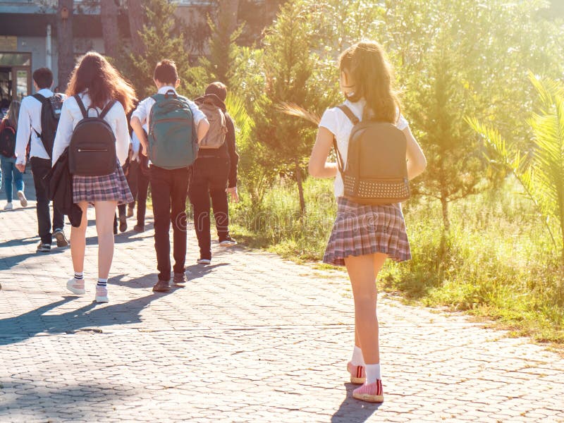 Group of Kids Going To School Together, Back To School Editorial Photo ...
