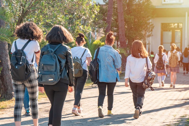 Group of Kids Going To School Together, Back To School Editorial Stock ...