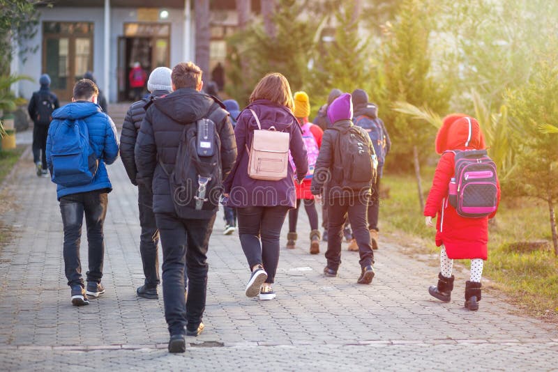 Group of Kids Going To School Together, Back To School Editorial Stock ...