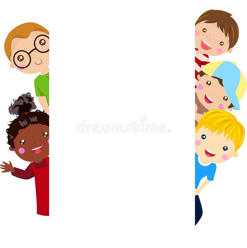 Group of Kids Having Fun and Banner Stock Vector - Illustration of eyes ...