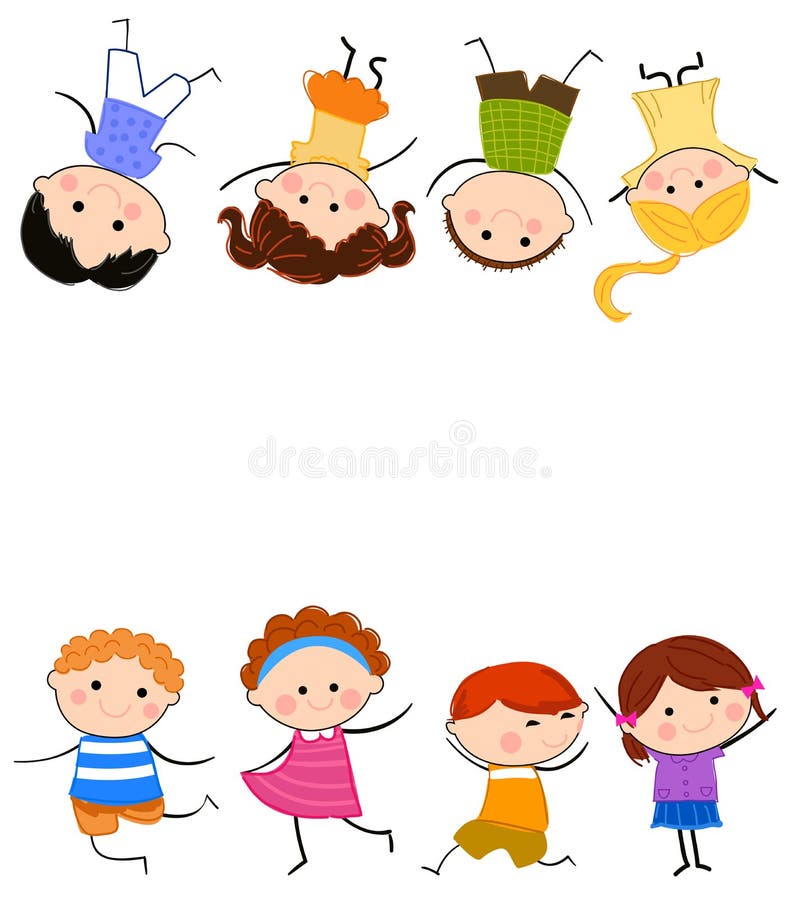 Group of kids having fun stock vector. Illustration of graphic - 35468826