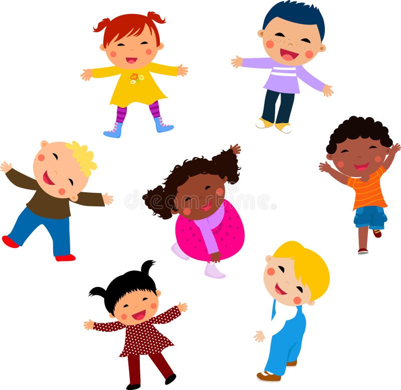 Group of kids having fun stock vector. Illustration of cartoon - 35719122