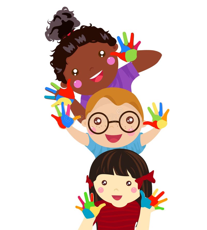 Group of kids having fun stock vector. Illustration of beautiful - 35722185