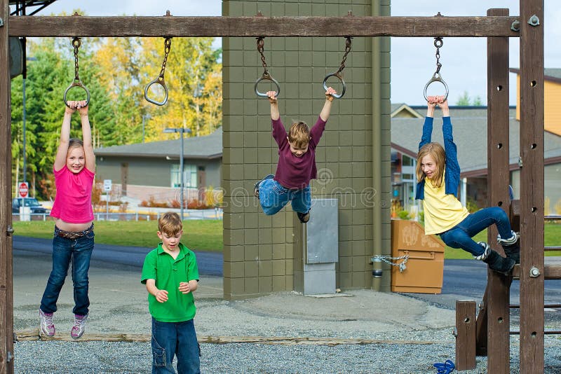 A Group of Kids on a Playground Stock Image - Image of education ...
