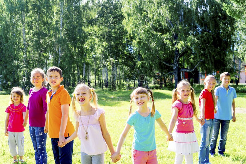 Kids outside in park stock image. Image of beautiful - 99758175