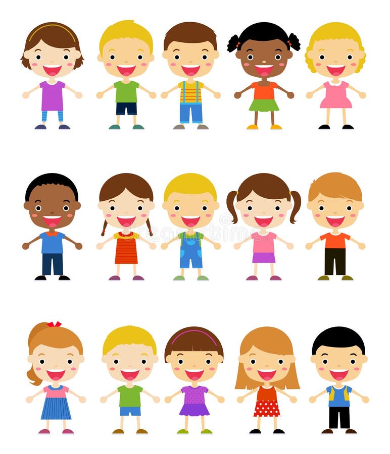 Group of kids set stock vector. Illustration of black - 46171641