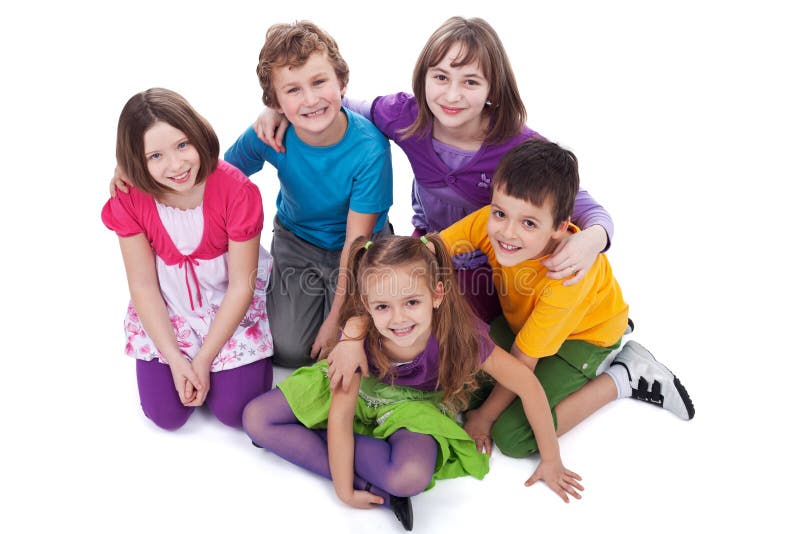 Group of Kids Sitting on the Floor Stock Image - Image of group ...