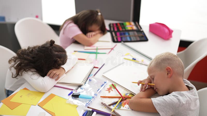 Group of Kids Students Sitting on Table Sleeping at Classroom Stock ... Group of Kids Students Sitting on Table Sleeping at Classroom Stock ...