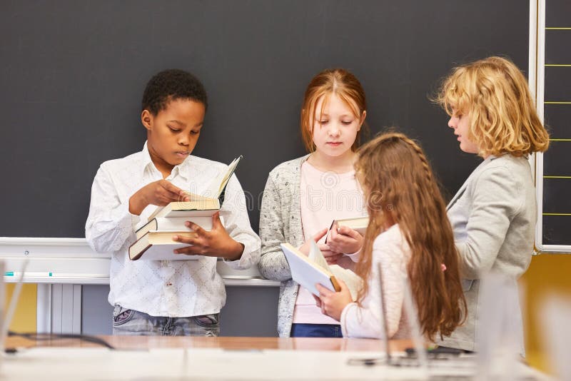 Group of Kids Together Read Books Stock Photo - Image of books ...