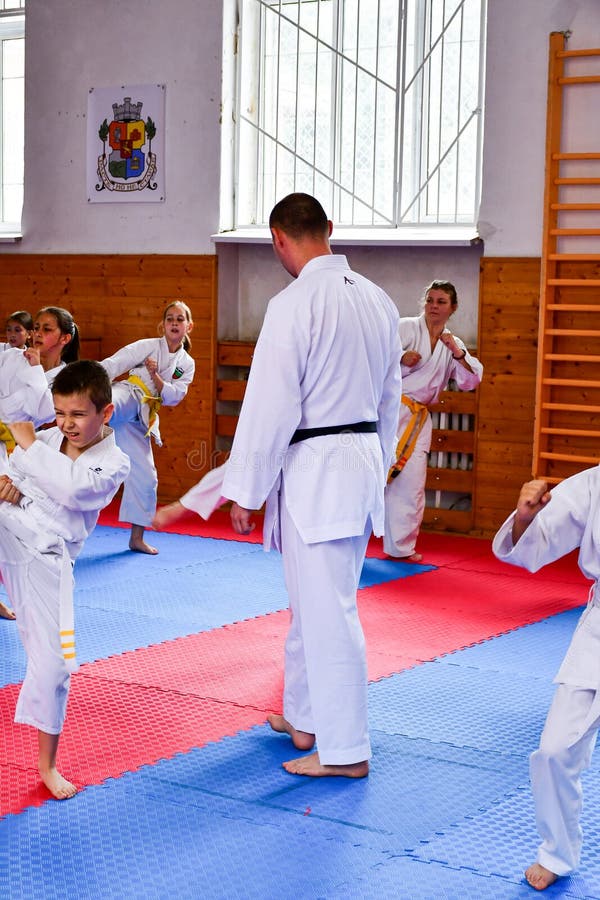 Kids training Karate editorial photography. Image of aikido - 117285382