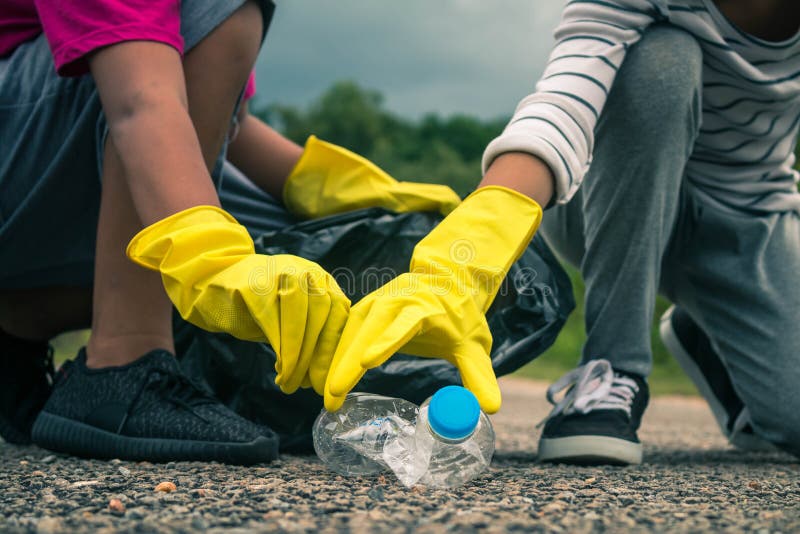 Group of Kids Volunteer Help Garbage Collection Charity Environment ...