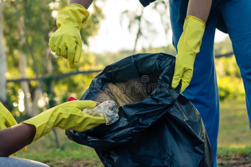 Group of Kids Volunteer Help Garbage Collection Charity Environment ...