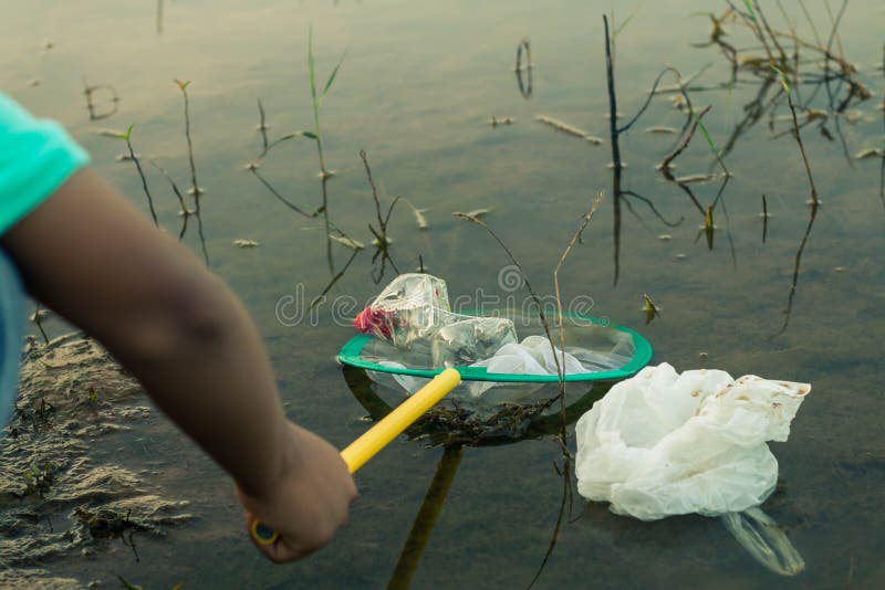 Group of Kids Volunteer Help Garbage Collection Charity. Stock Photo ...