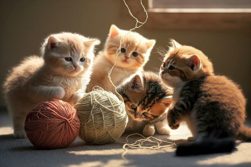 Kitten Playing Ball String Stock Illustrations – 206 Kitten Playing ...