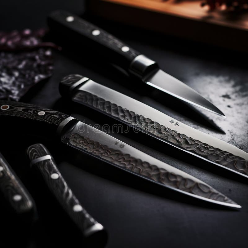 A Group of Knives Sitting on Top of a Table. AI Generative Image Stock ...