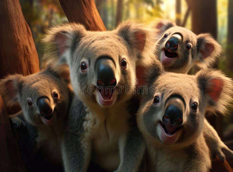 A group of koalas stock illustration. Illustration of safari - 289762162