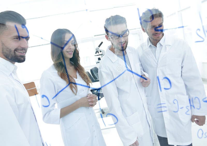 Group of Laboratory Employees. Stock Photo - Image of discussion ...