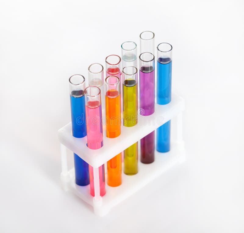 Group of Laboratory Test Tubes in a Rack Stock Image - Image of stinks ...