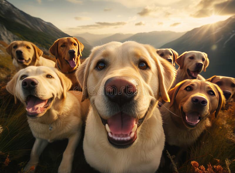 A group of Labradors stock image. Image of adorable - 290940709