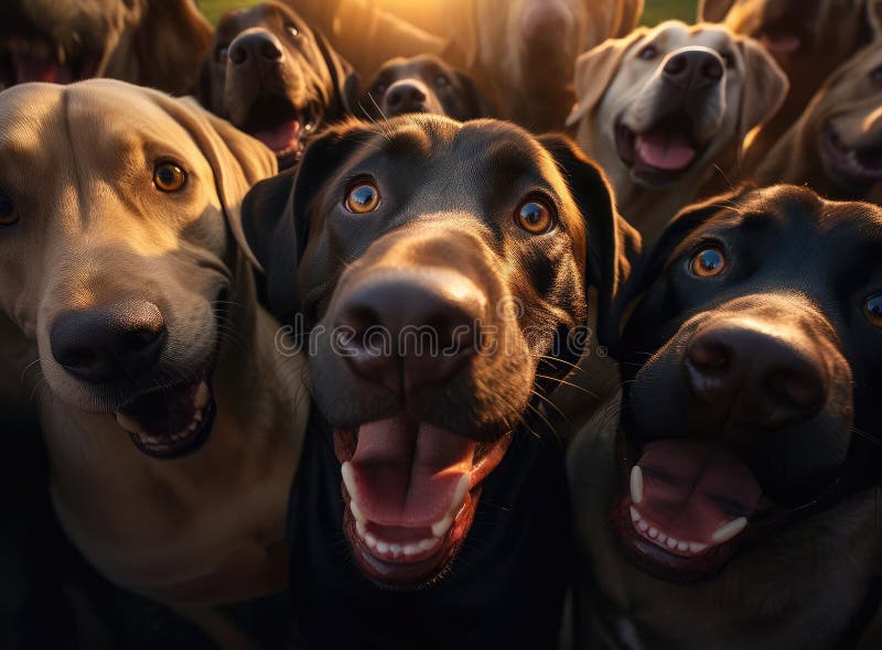 A group of Labradors stock photo. Image of dogs, animals - 290948200