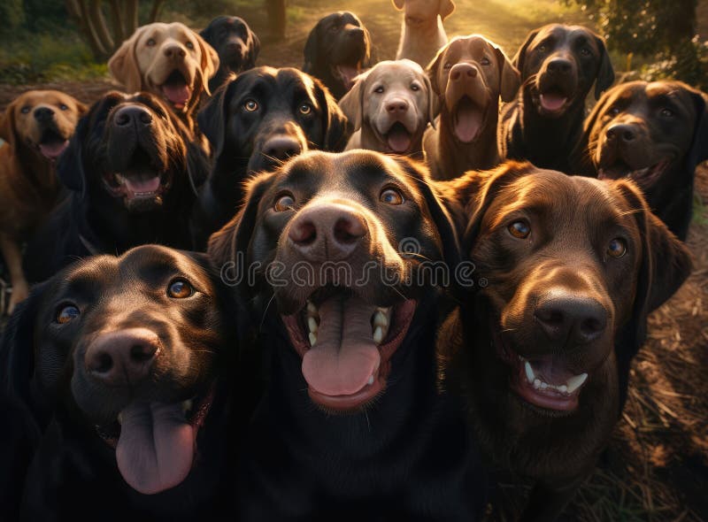 A group of Labradors stock photo. Image of nature, animals - 290955480
