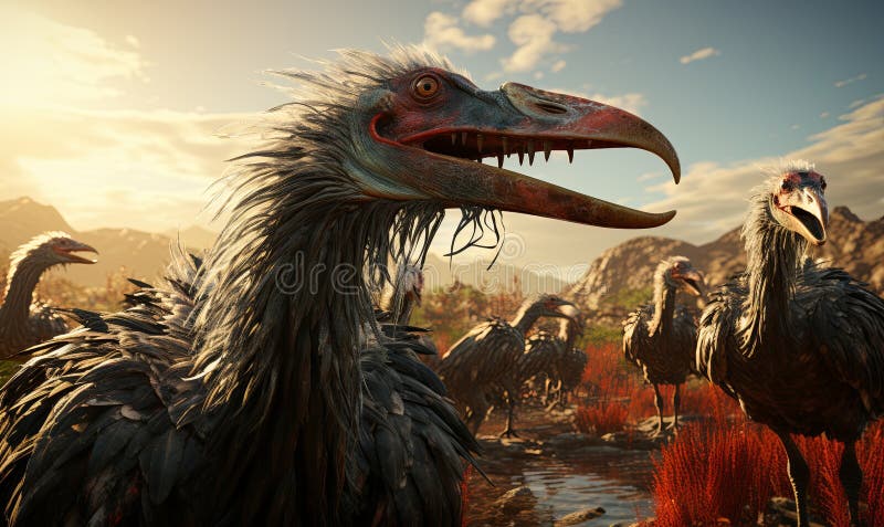 Group of Large Birds Standing Together Stock Image - Image of team ...