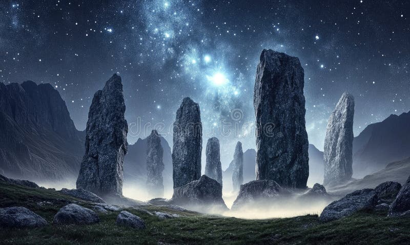 A Group of Large Rocks are in the Foreground of a Field Stock ...