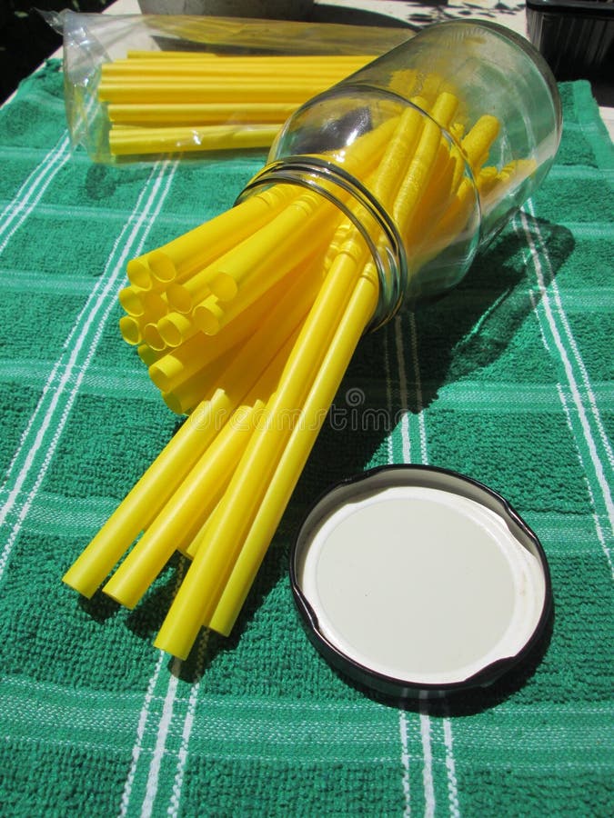 A Group of Yellow Straws. stock image. Image of drink - 103803639